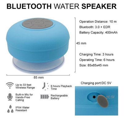 2018 Hottest BTS06 wireless mini suction shower waterproof bluetooth speaker