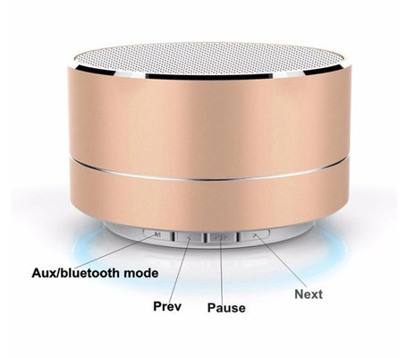 2018 New products A10 mini bluetooth ibastek 3W speaker with colorful LED FM radio