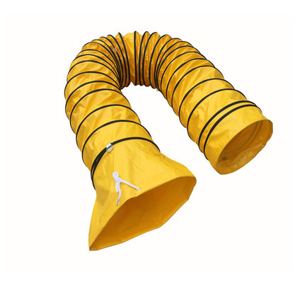 Yellow Flexible Air Ducting Tarpaulin Fabric Air Duct PVC Flexible Air Ducting Air Distribution Duct with Holes supplier