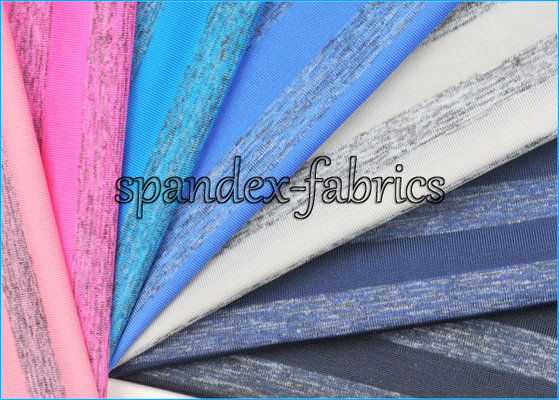Gray Black Heather Stripe Polyester Nylon Spandex Blend Fabric