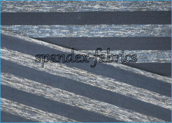 Dark-blue Black Heather Stripe Spandex Knit Jersey Fabric for Bikini / Supplex Lycra Fabric