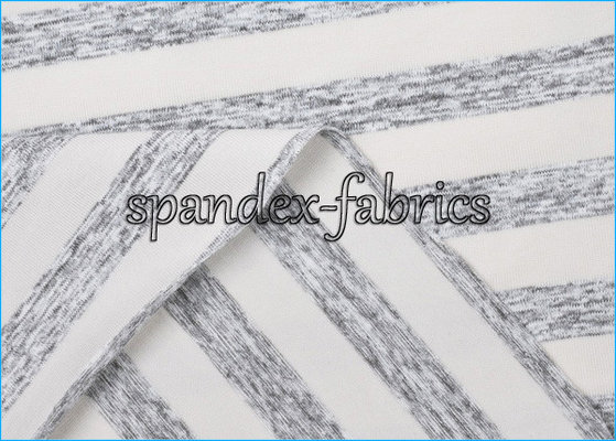 Gray Black Heather Stripe Polyester Nylon Spandex Blend Fabric