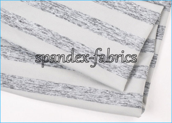 Gray Black Heather Stripe Polyester Nylon Spandex Blend Fabric