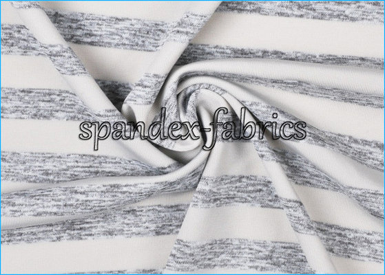 Gray Black Heather Stripe Polyester Nylon Spandex Blend Fabric