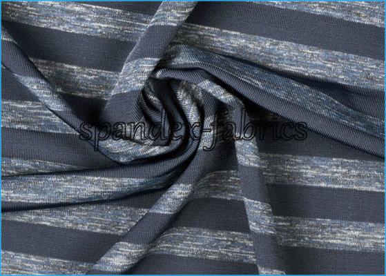 Dark-blue Black Heather Stripe Spandex Knit Jersey Fabric for Bikini / Supplex Lycra Fabric