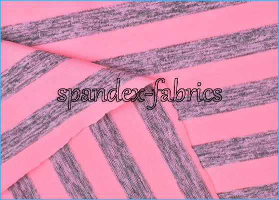 Pink Black Heather Stripe Knitting Yarn Dyed Fabric for Strappy Bra / Supplex Lycra Fabric