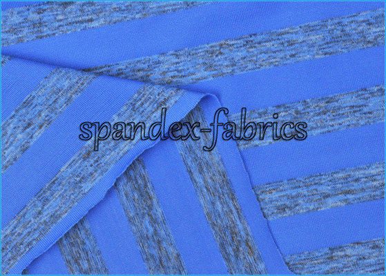 Gray Navy Blue Heather Stripe 1.7m x 170gsm weft Supplex Stripe Lycra Fabric Shrink-resistant