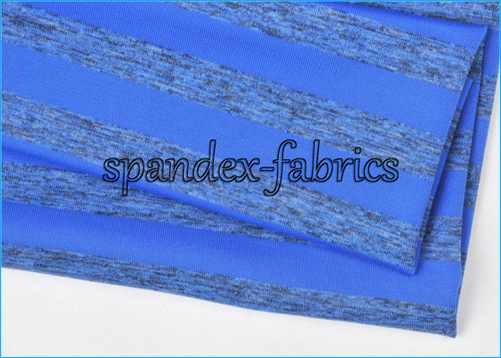 Gray Navy Blue Heather Stripe 1.7m x 170gsm weft Supplex Stripe Lycra Fabric Shrink-resistant