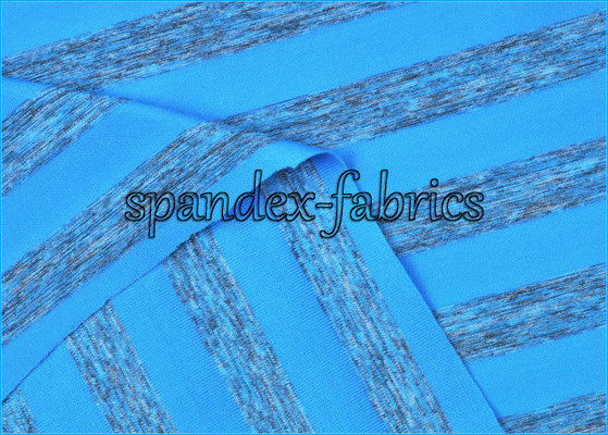 Blue Black Heather Stripe Stretch Yarn Dyed Jersey Fabric for Leggings / Supplex Lycra Fabric