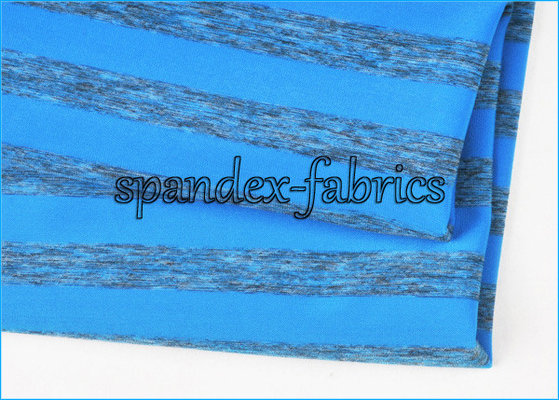 Blue Black Heather Stripe Stretch Yarn Dyed Jersey Fabric for Leggings / Supplex Lycra Fabric