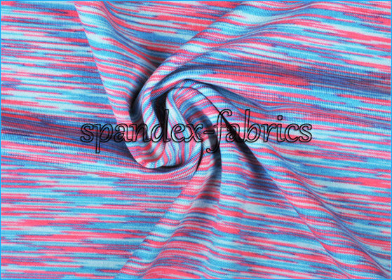 Moisture Wicking Quick Dry Polyester Spandex Rainbow Space Dyed Supplex Lycra Fabric