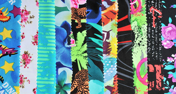 Custom Made Kids Swimwear Fabric Polyester and Nylon Lycra Print