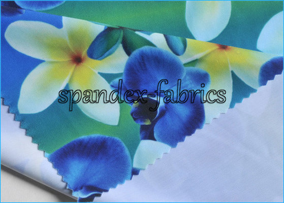 Floral Prints Nylon Spandex Swimsuit Fabric / Nylon Lycra Printed Elegant Flower