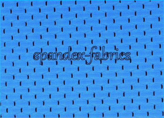 OEM Soft Blue Knit Nylon Spandex Mesh Fabric Anti Static 4 Way Stretc