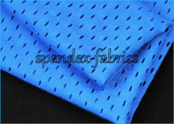 OEM Soft Blue Knit Nylon Spandex Mesh Fabric Anti Static 4 Way Stretc