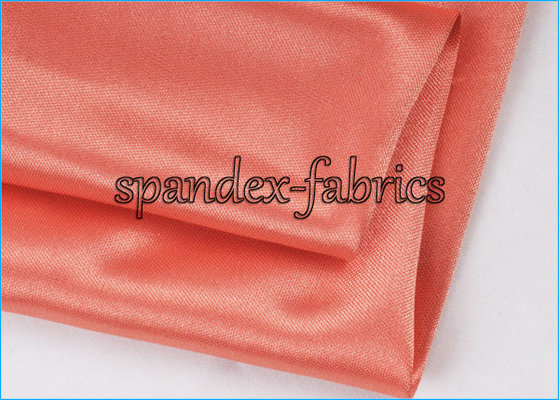 Soft 50D Dazzle Mutispandex Knit Lining Fabric 100 Polyester in Orange