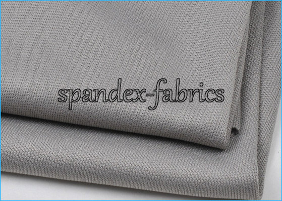 Grey Double Knit Elastane Jersey Lining Fabric Shrink Resistant Custom Made
