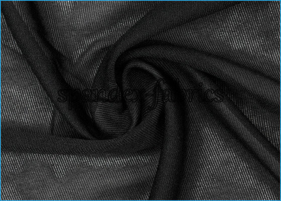 Soft Weft Knit Polyester Single Jersey Lining Fabric Shoes Material Black