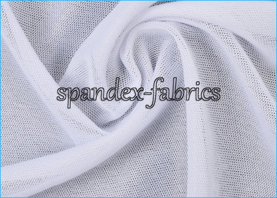 White Polyester Single Knit Lining Fabric 75D DTY Ultrathin Mutispandex