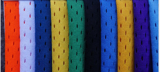 75D Tricot Hole Mesh Knit Lining Fabric for Sportswear / Bag , 1.6m*120gsm