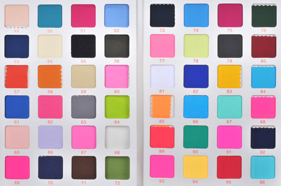 Warp Knitting Full Dull Lycra Nylon Spandex 4 Way Stretch Fabric Color Swatch