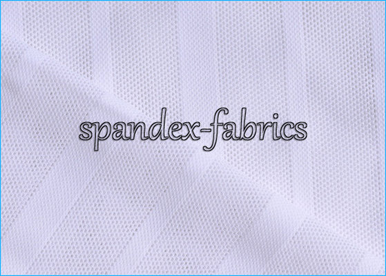 Sheer White Striped Power Net Mesh Fabric for Underpants