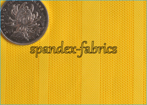 Yellow Striped Jacquard Power Mesh Fabric Tulle Appearance Stretch