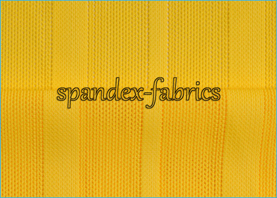 Yellow Striped Jacquard Power Mesh Fabric Tulle Appearance Stretch