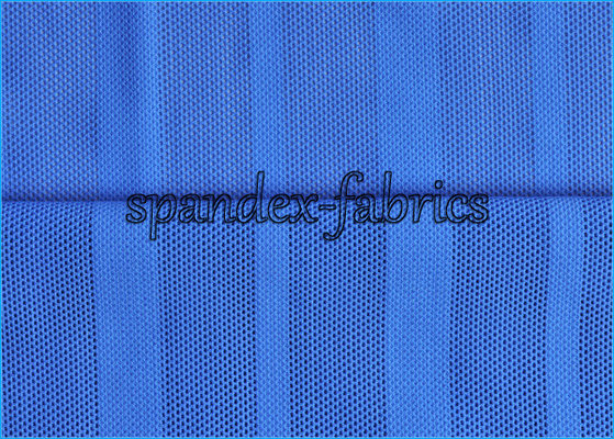 Navy Blue Nylon Spandex Stripe Power Mesh Fabric Four Way Stretch with High Strength