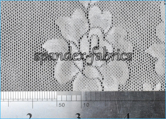 Flower Design White Stretch Lace Fabric Nylon Lycra Lingerie Fabric