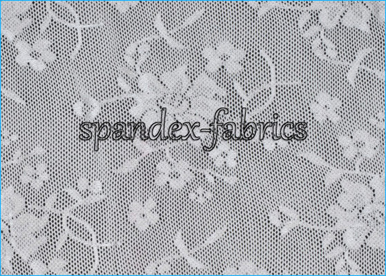 Variety Nylon Lycra White Lace Fabric With Four Way Stretch , 88% Nylon 12% Spandex