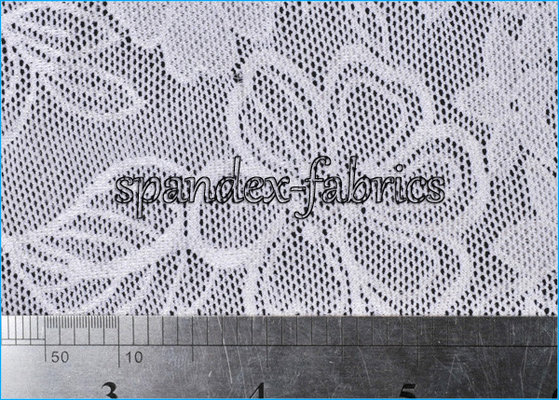 Nylon Lycra Stretch White Bridal Lace Fabric Jaquard Net Power Mesh Fabric