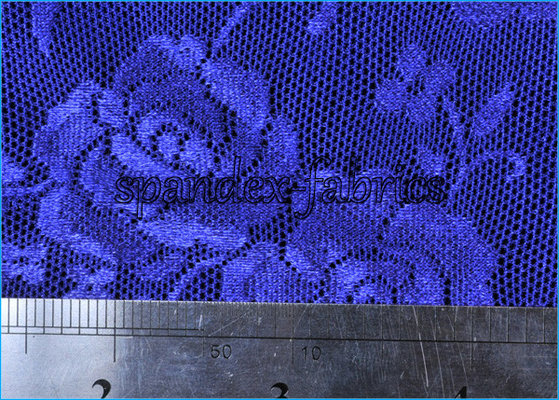Dark Blue Nylon Spandex Lycra Lace Fabric Jacquard Power Mesh Fabric