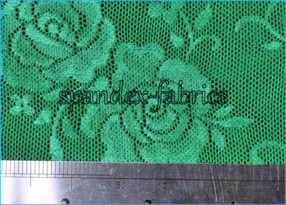 Flexiable And Soft Jacquard Power Mesh Green Lace Fabric for Fancy Underwear