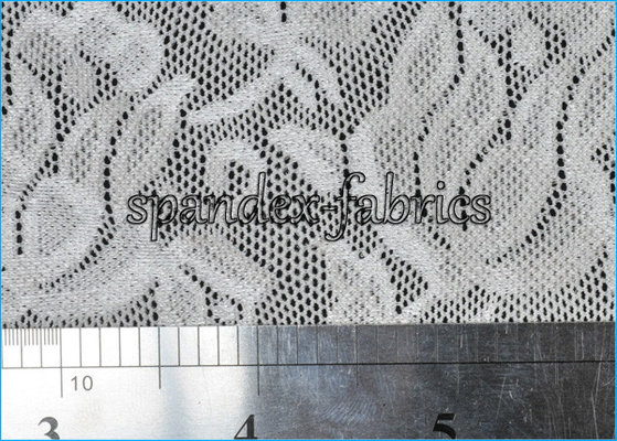 Jacquard Power Mesh Fabric / Spandex Flower Designs Nylon Lace Fabric