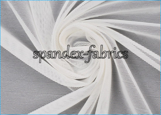 Plain Dyed White Power Mesh Fabric 84% Nylon 16% Spandex 20D/70D 75gsm