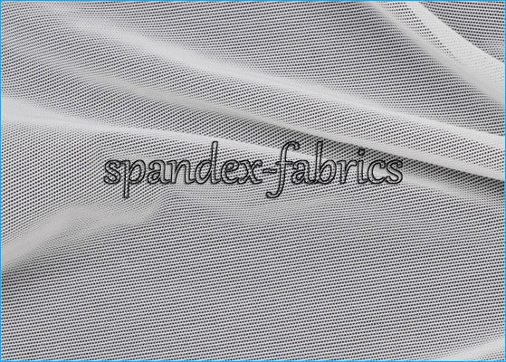 Plain Dyed White Power Mesh Fabric 84% Nylon 16% Spandex 20D/70D 75gsm