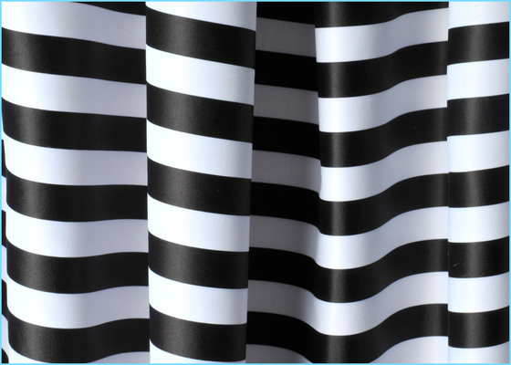 Black And White Stripe Fabric / Semi Gross Polyester Lycra Printed Spandex Fabric  1.5m*180gsm