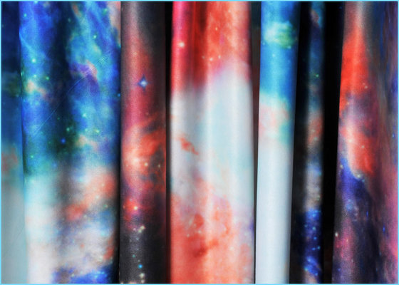 Galaxy Fabric / Polyester Lycra Printed Spandex Fabric For Leggings  1.5m*180gsm