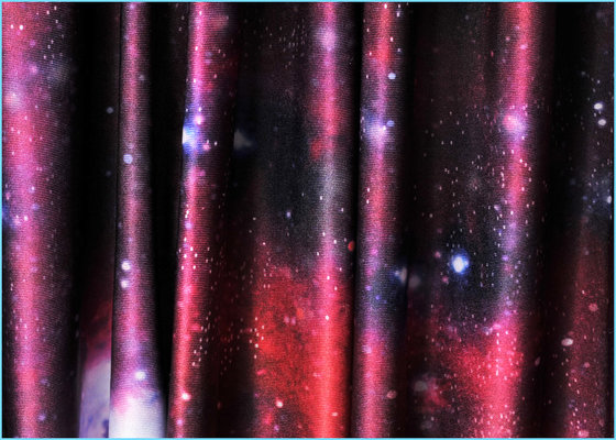 Galaxy Printed Polyester Lycra Spandex Fabric For Leggings / Swimming Suit / Clothing