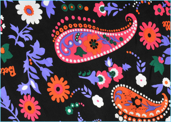 Paisley Print Fabric / Polyester Lycra 4 Way Stretch Printed Spandex Fabric  1.5m*180gsm