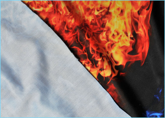 Fire Design Polyester Lycra Spandex Print Fabric /  4 Way Stretch Printed Spandex Fabric  1.5m*180gsm