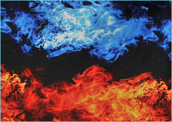 Fire Design Polyester Lycra Spandex Print Fabric /  4 Way Stretch Printed Spandex Fabric  1.5m*180gsm