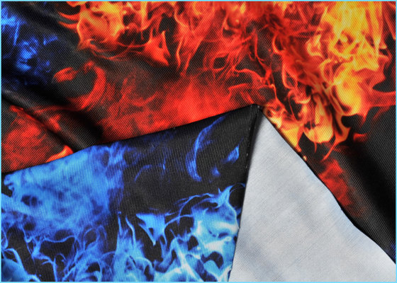 Fire Design Polyester Lycra Spandex Print Fabric /  4 Way Stretch Printed Spandex Fabric  1.5m*180gsm