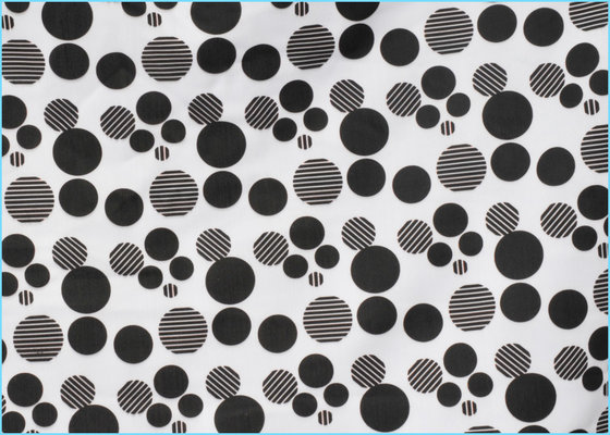 Black Polka Dot Fabric / Matt Nylon Lycra Printed Spandex Fabric  1.5m*220gsm