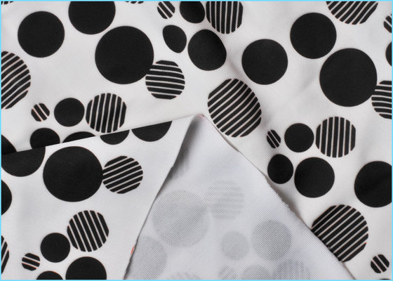 Black Polka Dot Fabric / Matt Nylon Lycra Printed Spandex Fabric  1.5m*220gsm