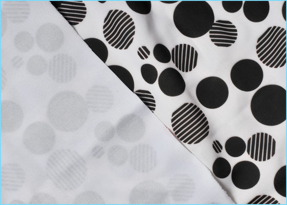 Black Polka Dot Fabric / Matt Nylon Lycra Printed Spandex Fabric  1.5m*220gsm