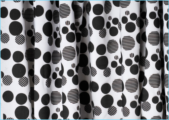 Black Polka Dot Fabric / Matt Nylon Lycra Printed Spandex Fabric  1.5m*220gsm