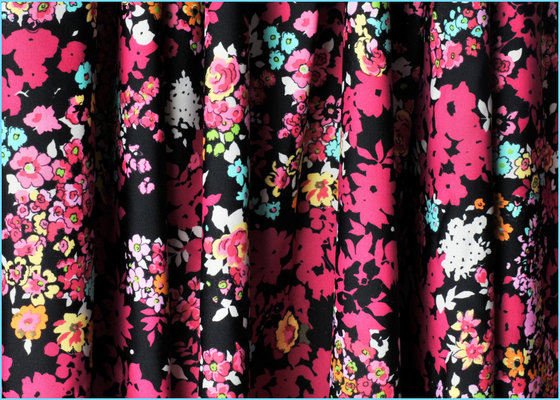 Flower Print Fabric / Matt Nylon Lycra Printed Spandex Fabric  1.5m*220gsm