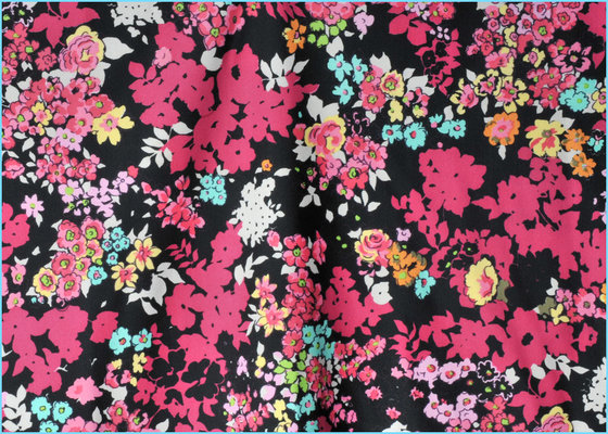 Flower Print Fabric / Matt Nylon Lycra Printed Spandex Fabric  1.5m*220gsm
